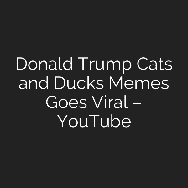 Donald Trump Cats and Ducks Memes Goes Viral - YouTube - The AI Report