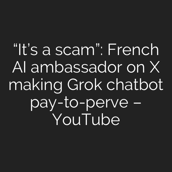 “It’s a scam”: French AI ambassador on X making Grok chatbot pay-to ...